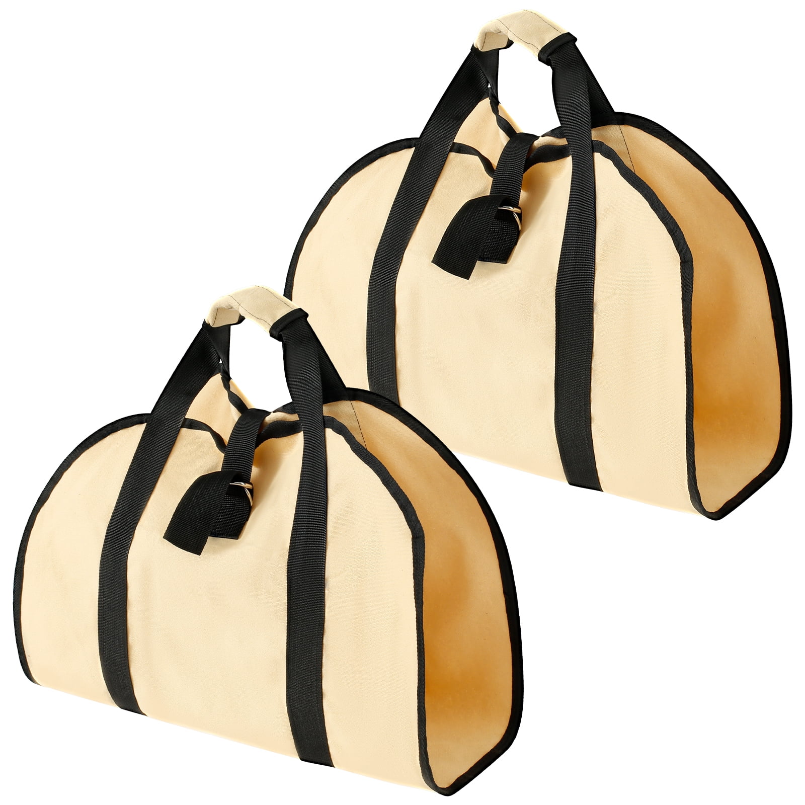 2Pcs Waxed Canvas Firewood Carrier, Heavy Duty Firewood Log Carrier,38 ...
