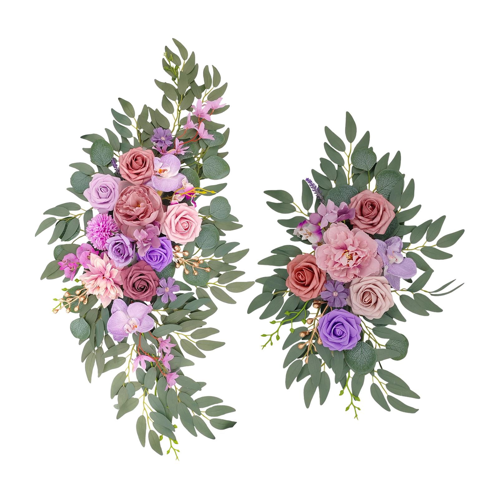 2Pcs Wedding Arch Flowers Artificial Floral Swag Rustic Centerpiece ...