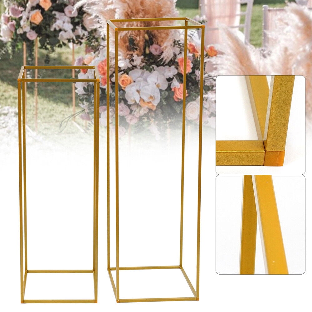 2Pcs Wedding Flower Stand Metal Vase Stand Floor Metal Column Flower ...