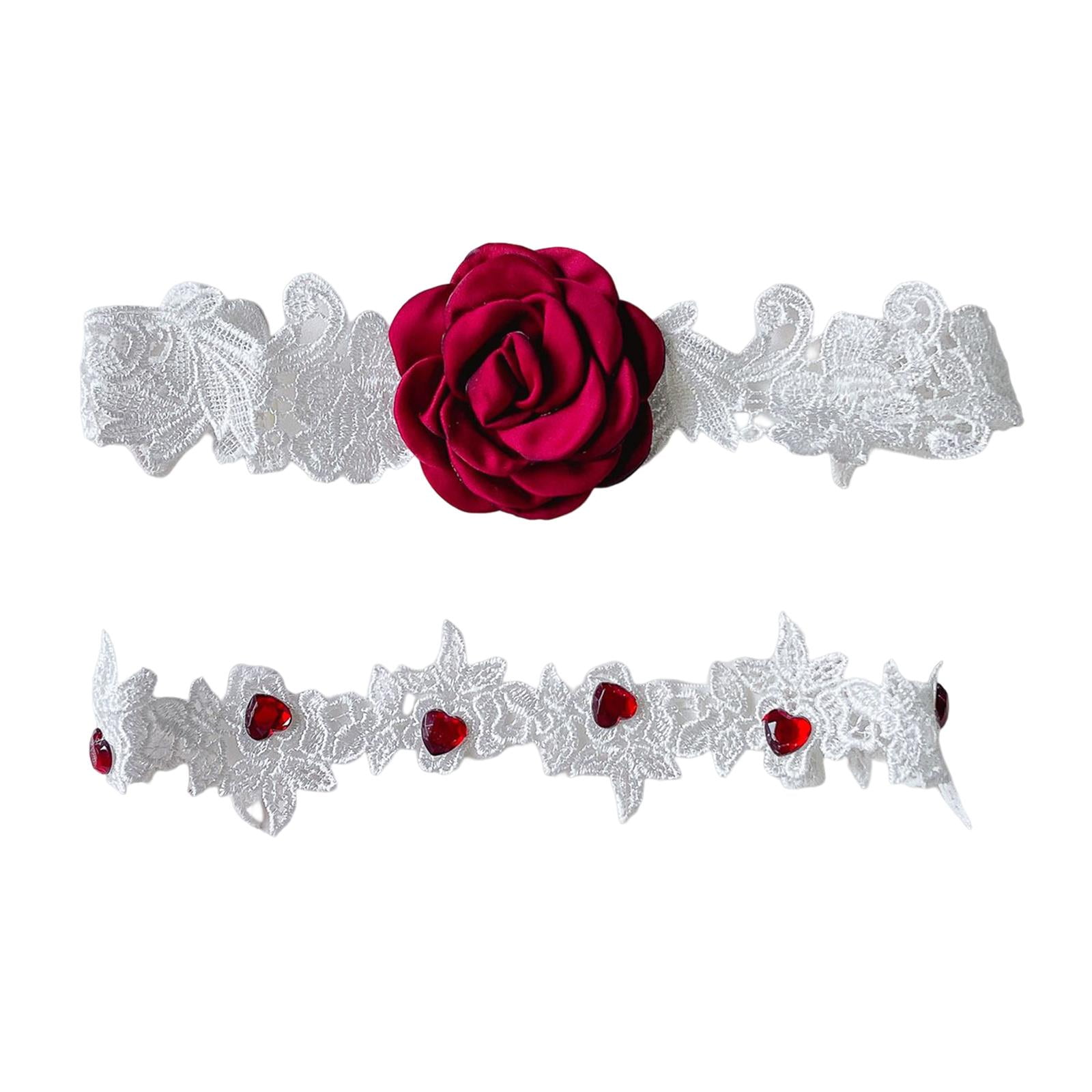 2Pcs Wedding Garter, Lace Garter Belt, Stretch Thigh Bride Women ...