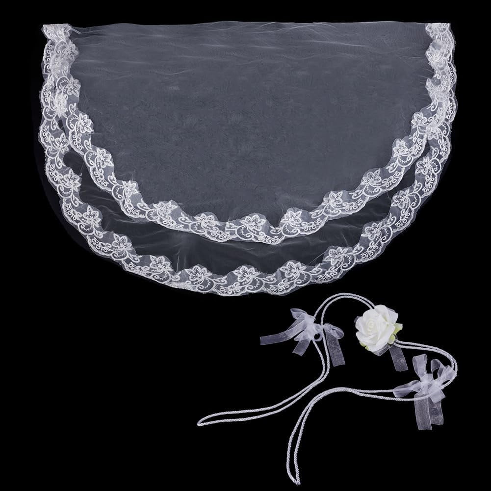 2Pcs Wedding Lasso Rope with Bridal Veils White Wedding Lasso Rope with ...