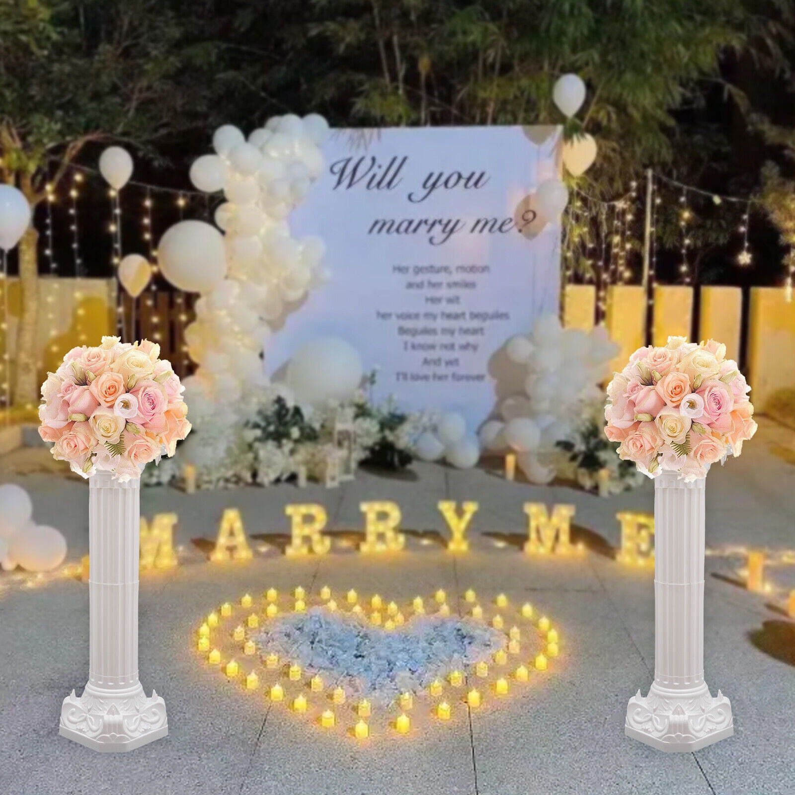 2Pcs Wedding Roman Column Pillars Set, Roman Pillar Greek Columns ...