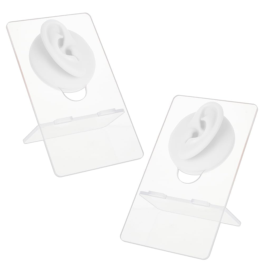 2Pcs White Ear Displays Model Silicone Flexible Ear Display Silicone ...