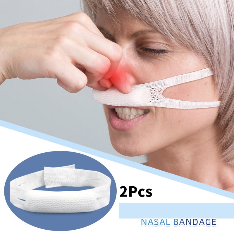 2Pcs White Elastic Nose Bandage External Nasal Bandage Dressing Holder With High Absorption ...