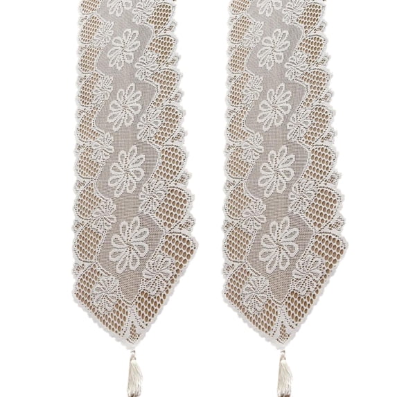 2Pcs White Lace Table Doilies with Handmade Crochet Floral Table ...