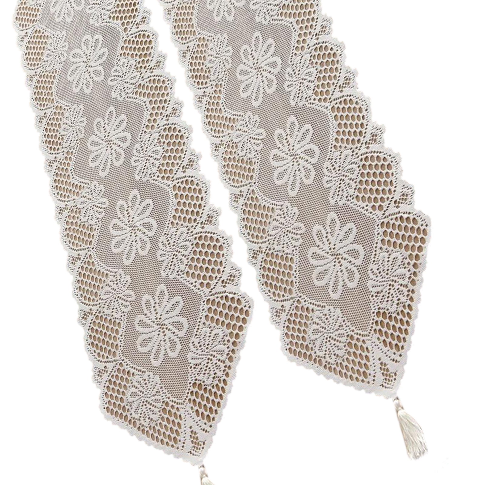 2Pcs White Lace Table Doilies with Handmade Crochet Floral Table ...