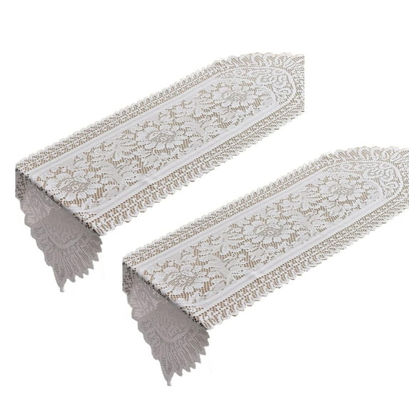 2Pcs White Lace Table Doilies with Handmade Crochet Floral Table ...
