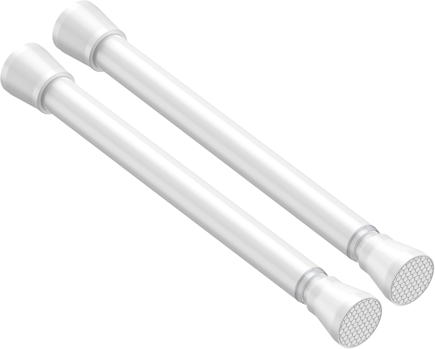 2Pcs White Tension Rod 18 To 28 Inch, Adjustable Curtain Rods Small ...