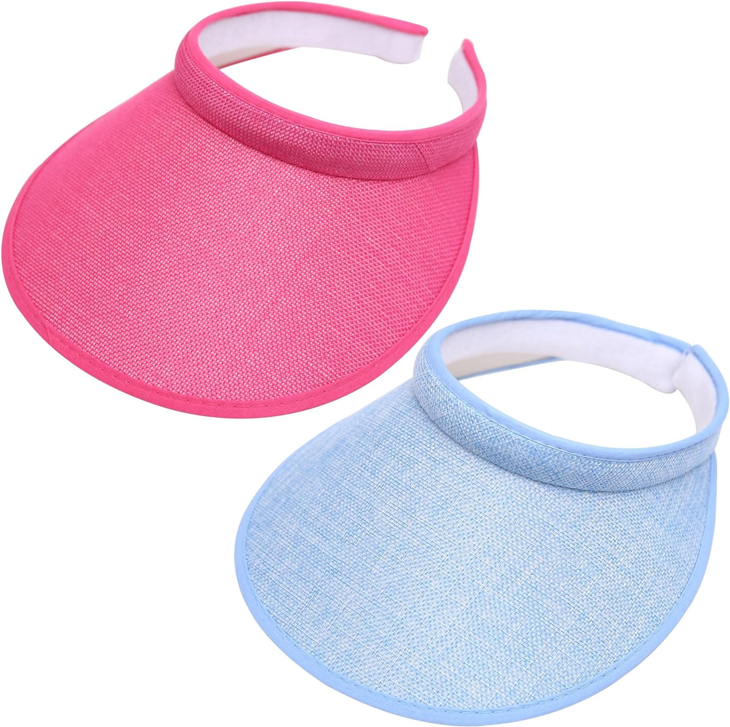 2Pcs Wide Brim Sun Visor Hats Women Men Large Clip-on Visors Hat UV ...