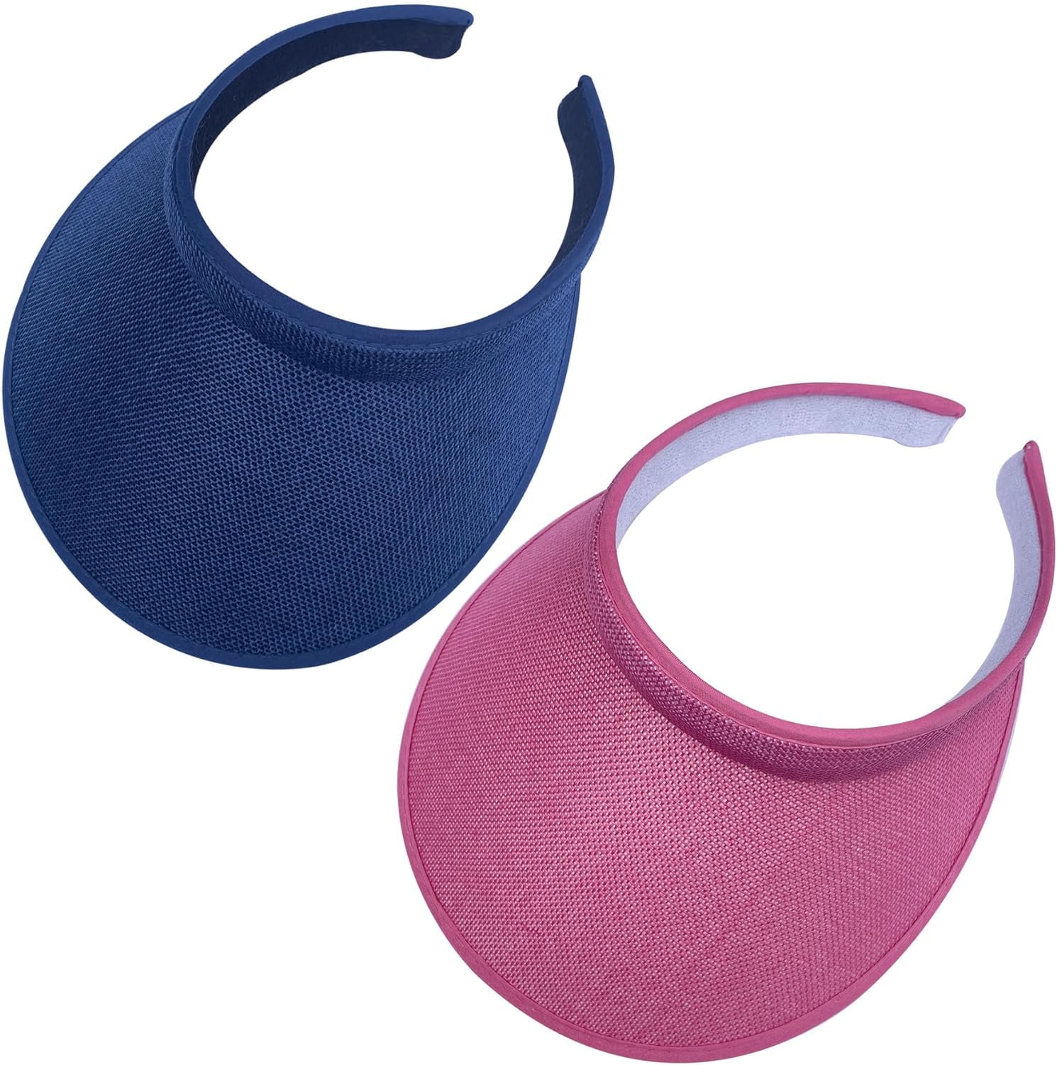 2Pcs Wide Brim Sun Visor Hats Women Men Large Clip-on Visors Hat UV ...