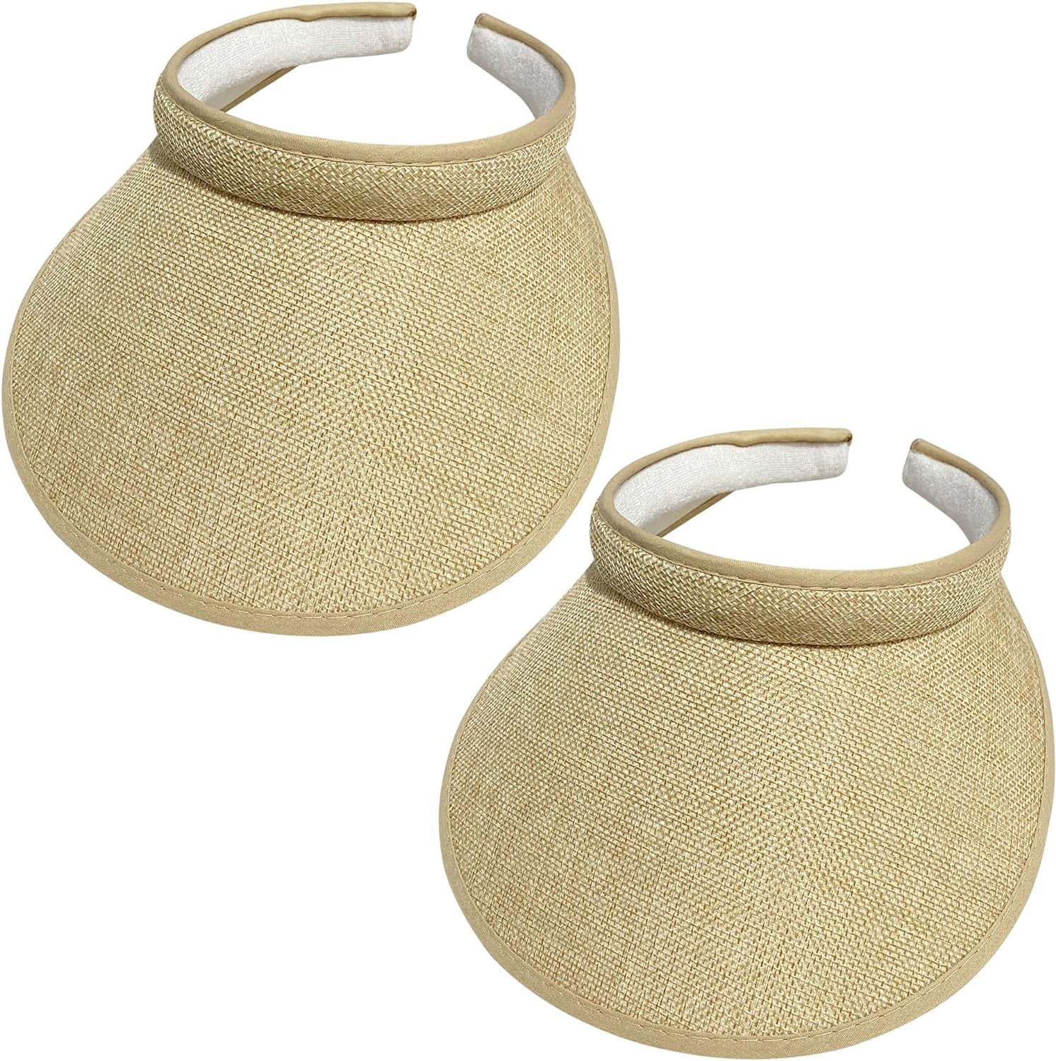 2Pcs Wide Brim Sun Visor Hats Women Men Large Clip-on Visors Hat UV ...