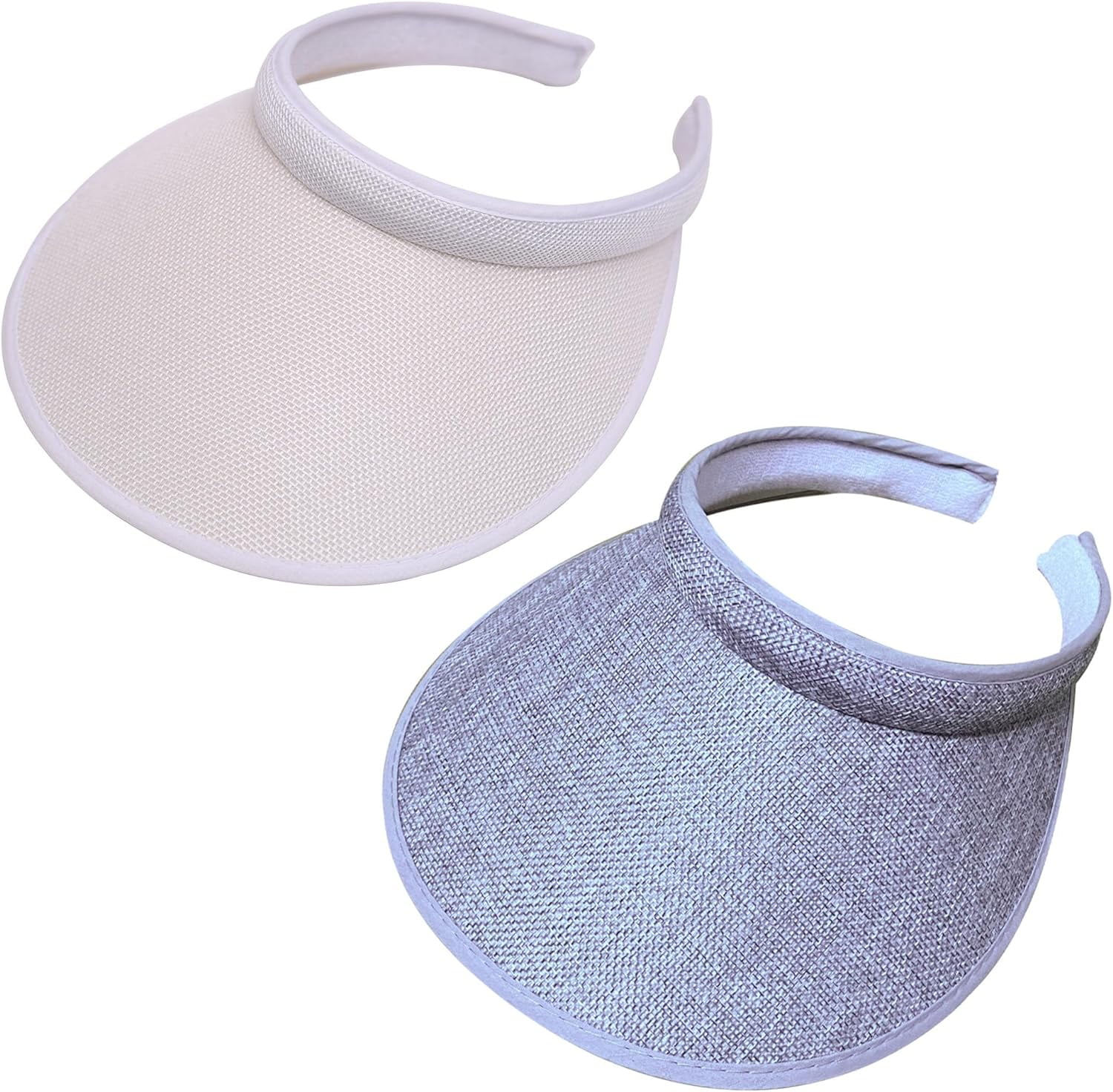 2Pcs Wide Brim Sun Visor Hats Women Men Large Clip-on Visors Hat UV ...