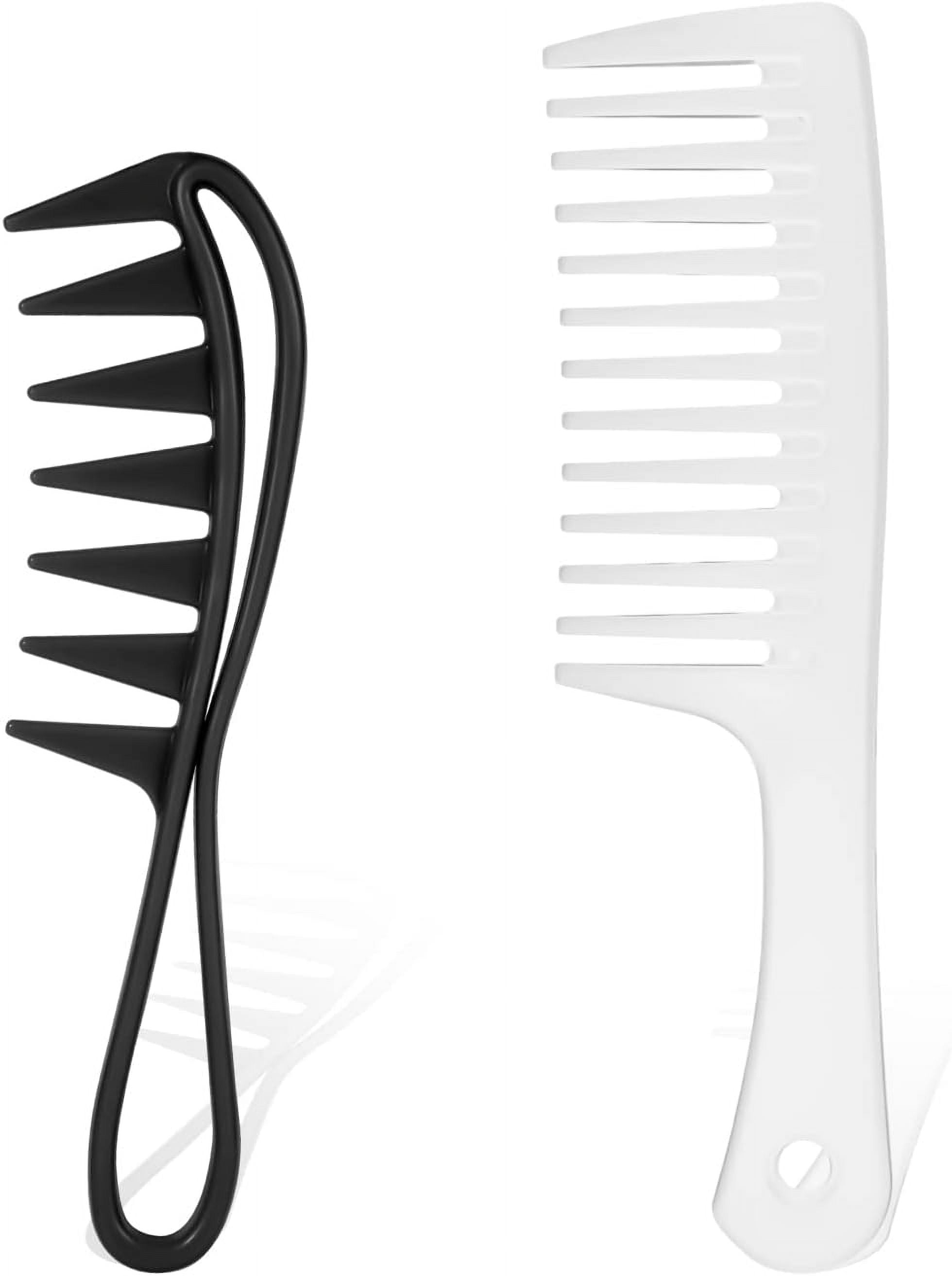 Trinyaa Wide Tooth Comb, 2Pcs Large Plastic Curl Combs, Black and White ...