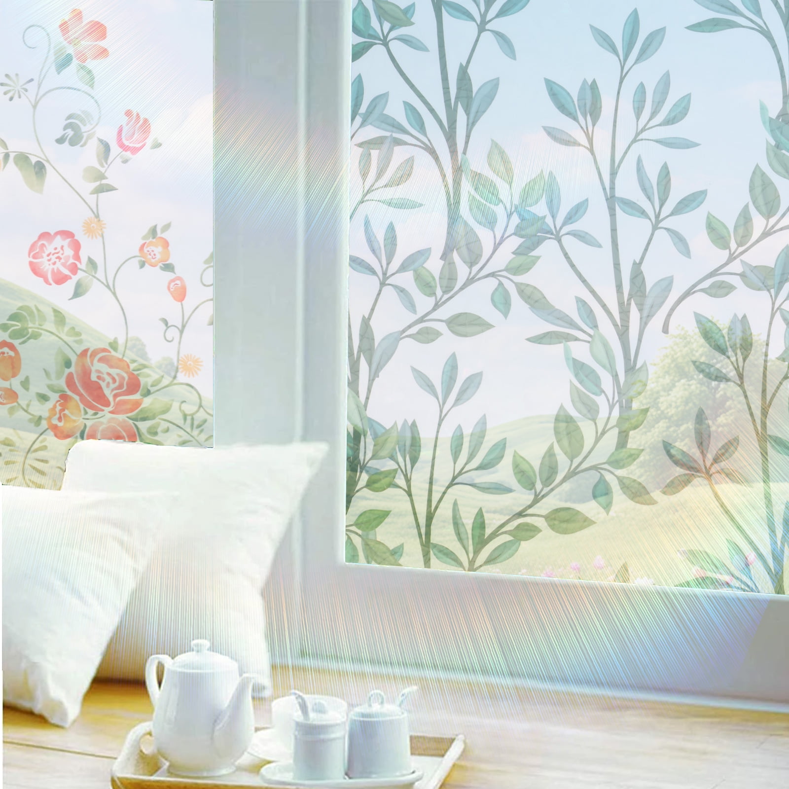 2Pcs Window Privacy Film 3D Window Privacy Cling Decorative Static ...