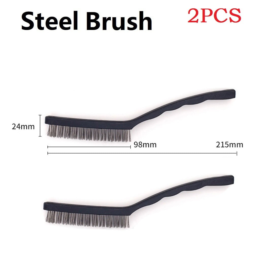 2Pcs Wire Brush Brass Nylon & Steel Brushes Rust Remover Cleaning ...