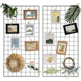 2Pcs Wire Wall Grid Panel, Wall Hanging Display Grid Holders with Photo ...