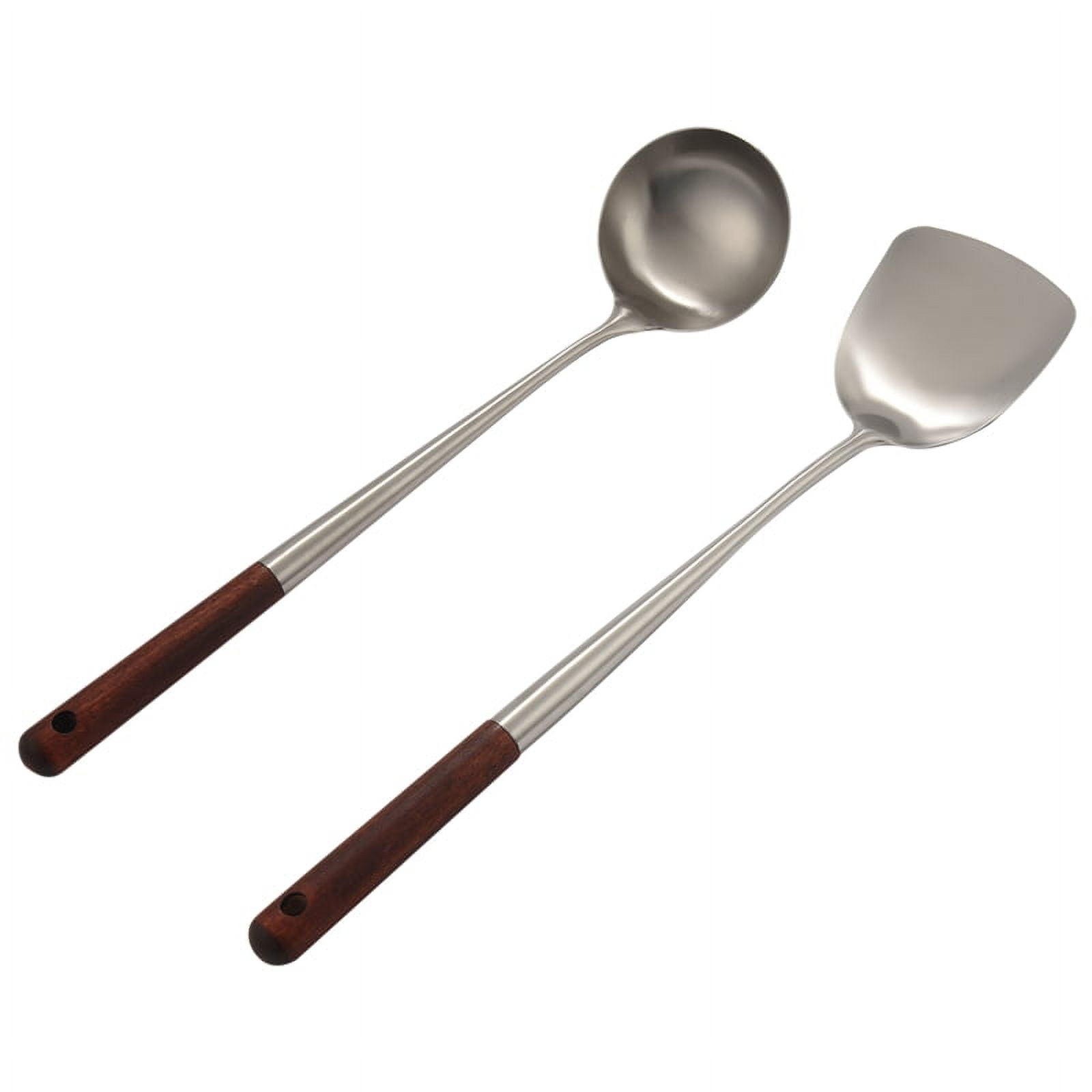Walmart 2Pcs Stainless Steel Wok Utensils - 17 Inches Metal Cooking ...
