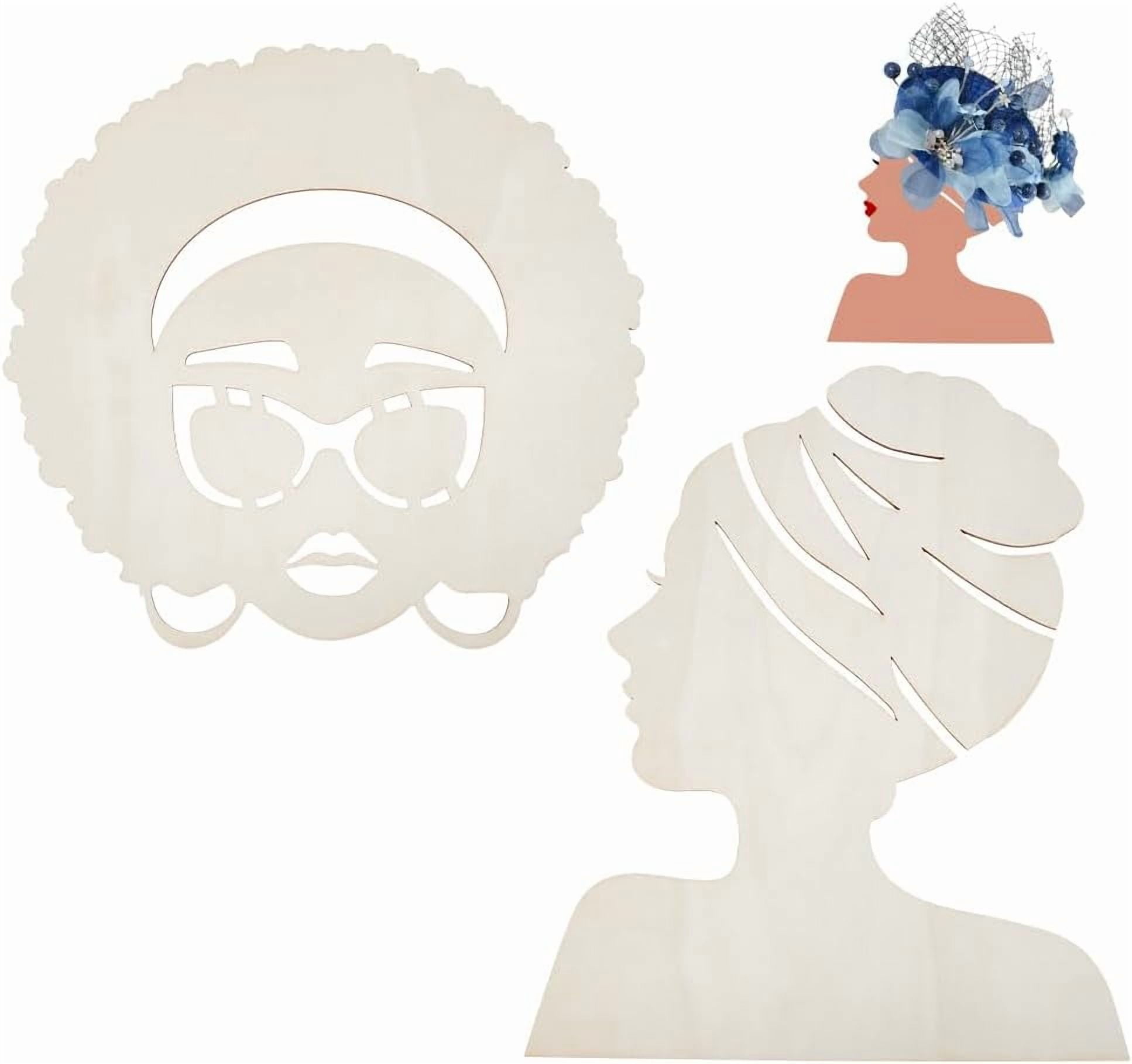 2Pcs Woman Cutouts DIY Wooden Template Silhouette Mother Wreath DIY ...