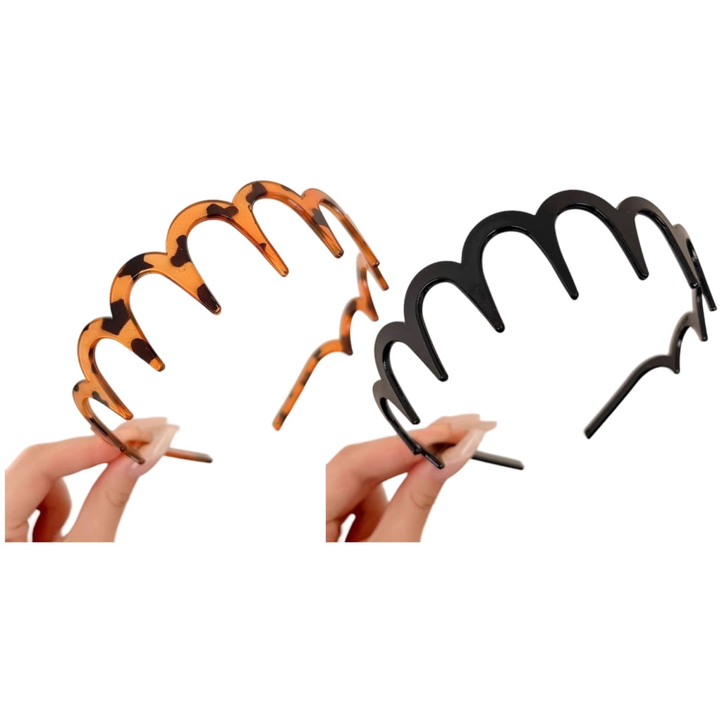 2Pcs Women Headband with Teeth Light Weight Hairband Wavy Hair Hoop For ...