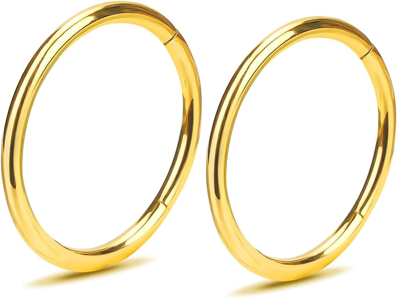 2Pcs Women Men Titanium Nose Rings Hoops 20G 18G 16G Hinged Nose ...