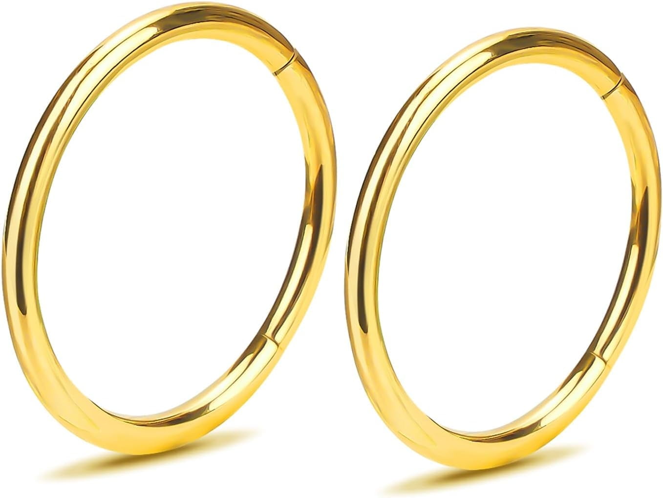 2Pcs Women Men Titanium Nose Rings Hoops 20G 18G 16G Hinged Nose ...