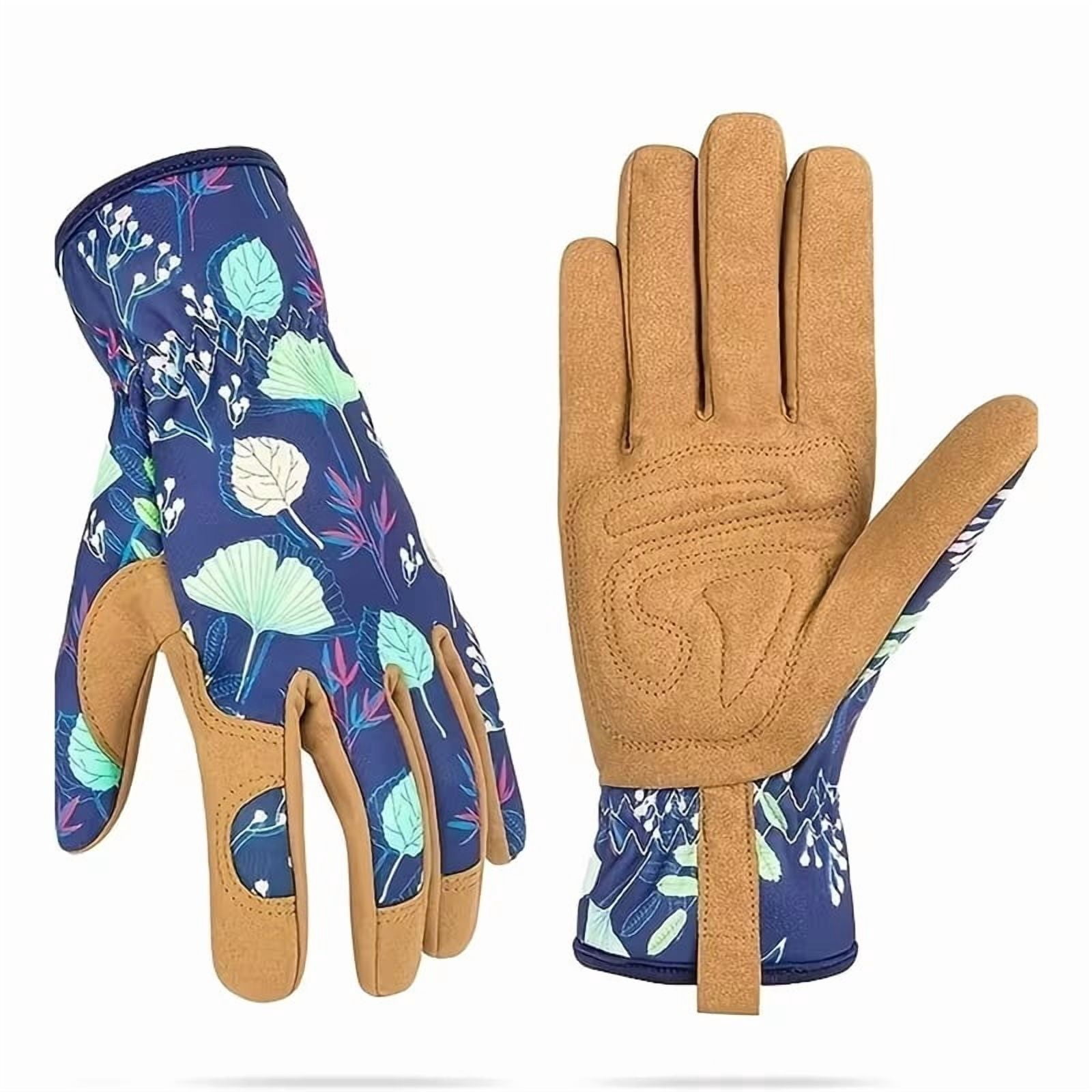 2Pcs Women's Breathable Leather Gardening Gloves with Grip | Anti ...