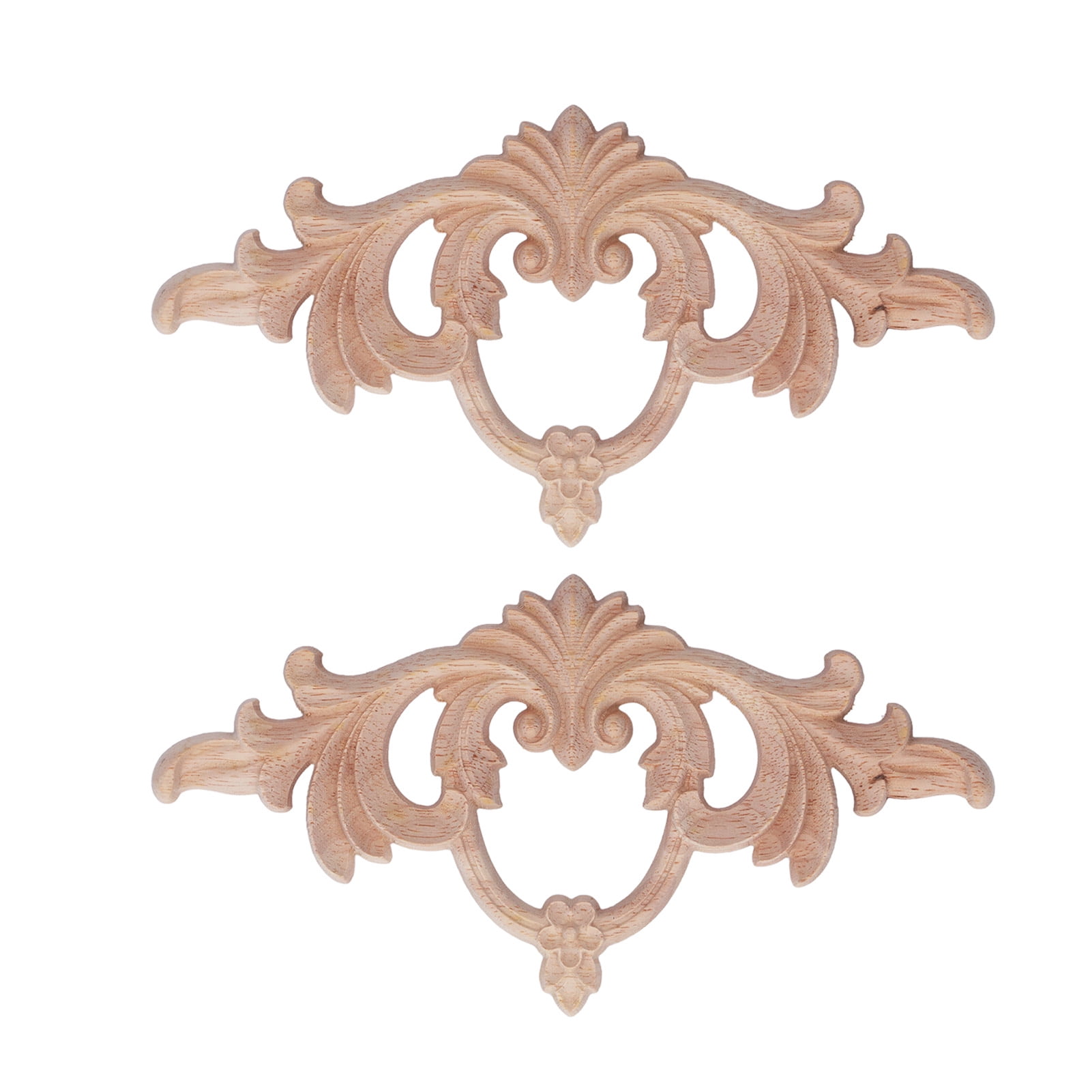 2Pcs Wood Appliques Carved Carved Trim Applique DIY Decoration for ...