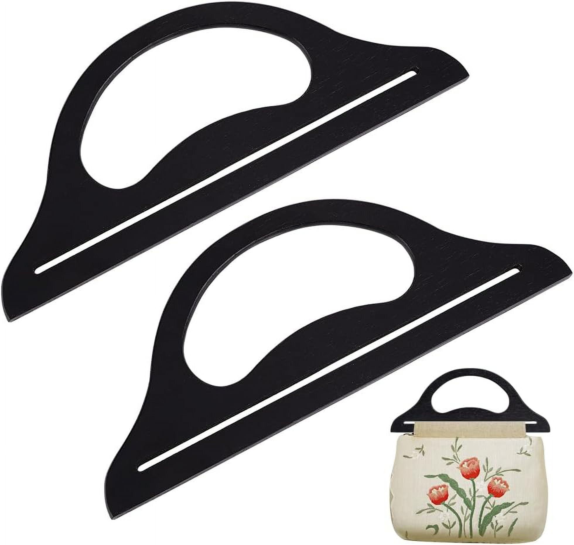 Black Bag Handles 11inch Wood Purse Handles D-Shaped Bag Handles ...