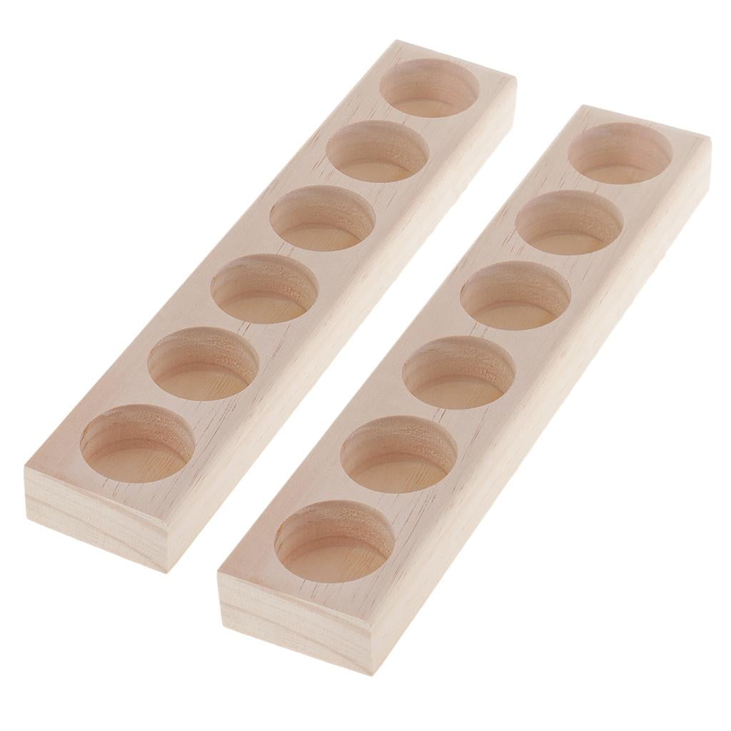 2Pcs Wood Essential Oil Display Stand, Oil Bottle Display Storage ...