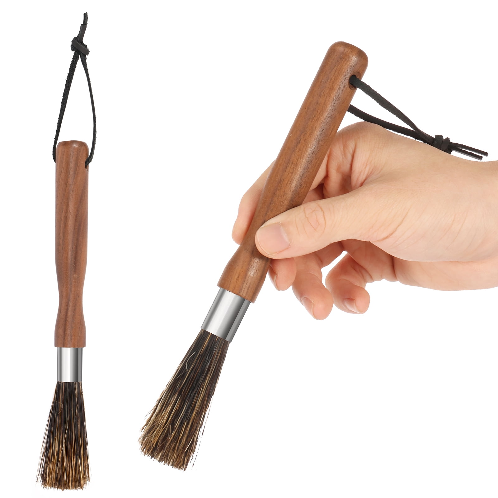 2Pcs Wood Handle Professional Coffee Grinder Brush With Natural Bristle ...