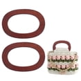 2Pcs Wood Handle for Hand Woven Bag Accessories Oval Coconut Brown ...