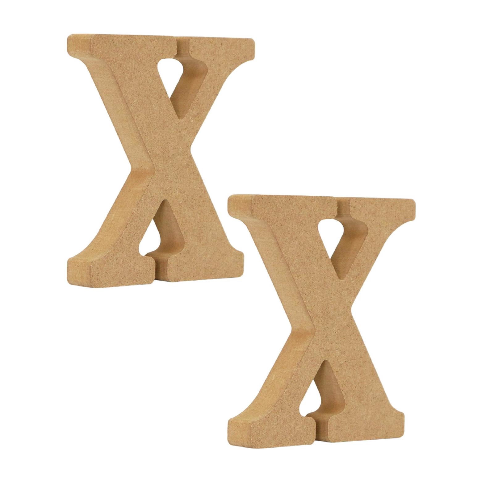 2Pcs Wood Wooden Letters White Alphabet Wedding Birthday Party Home ...
