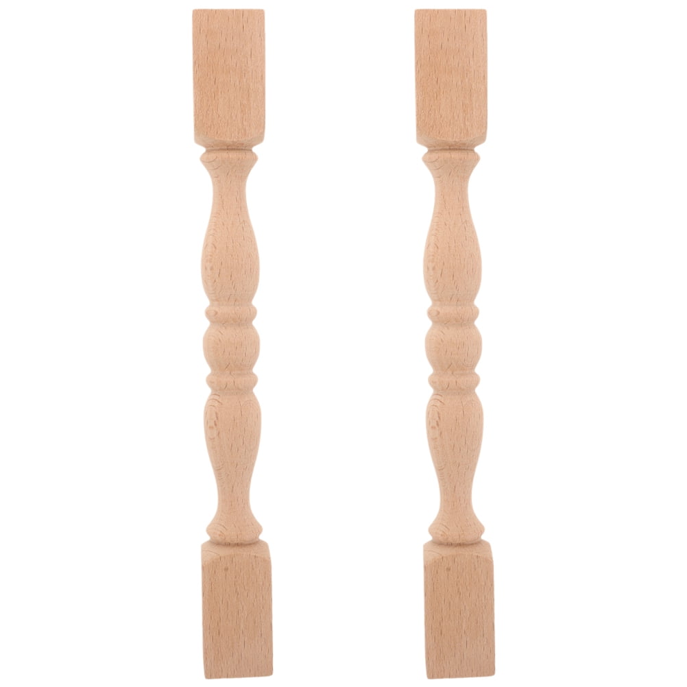 2Pcs Wooden Baluster Spindles Solid Wood Decorative Posts for Staircase ...
