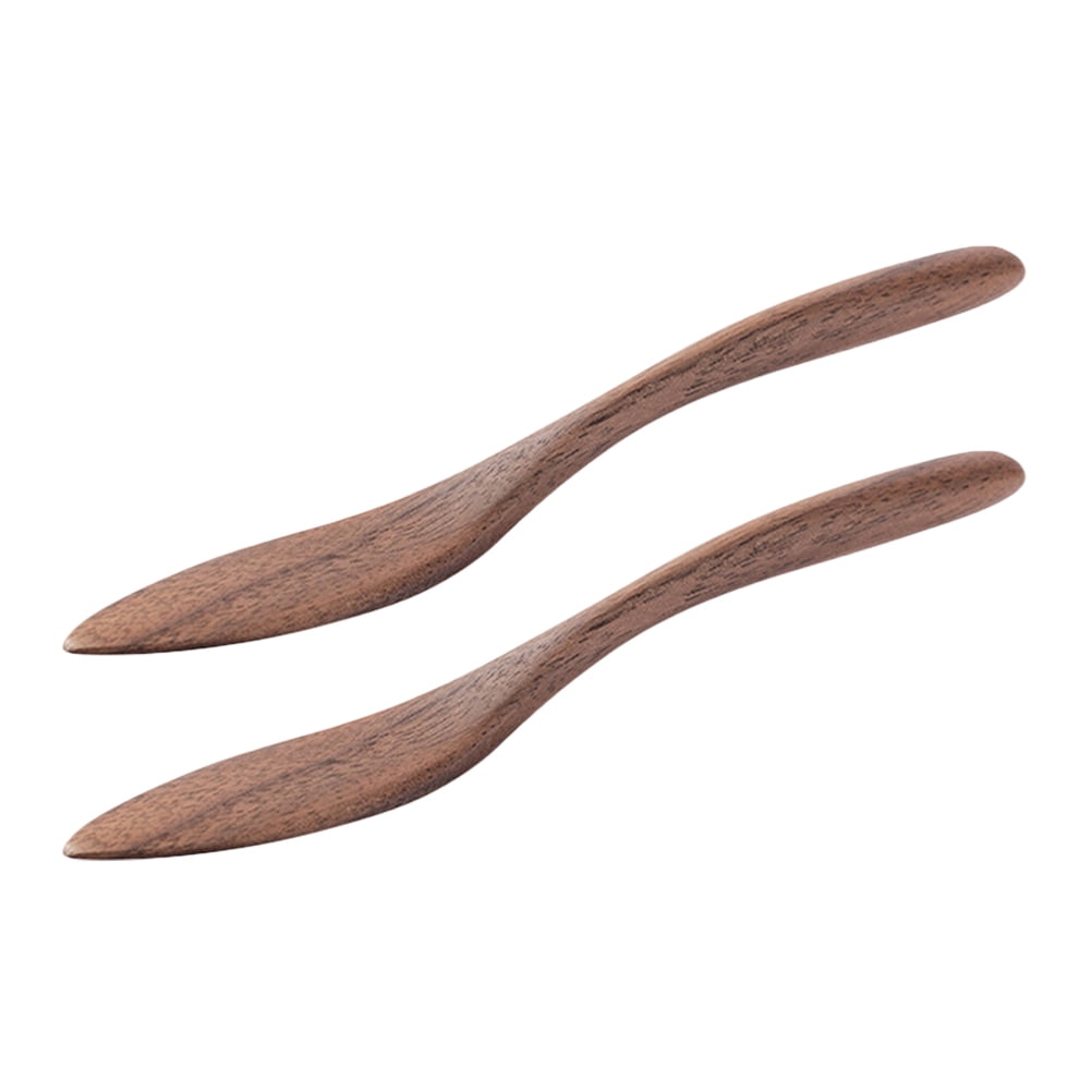 2Pcs Wooden Butter Scrapers Jam Spreaders Bread Jam Spatulas Kitchen ...