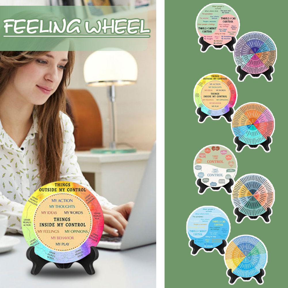 2Pcs Wooden Emotional Wheel Diagram Emotional Wheel Therapy Calm ...