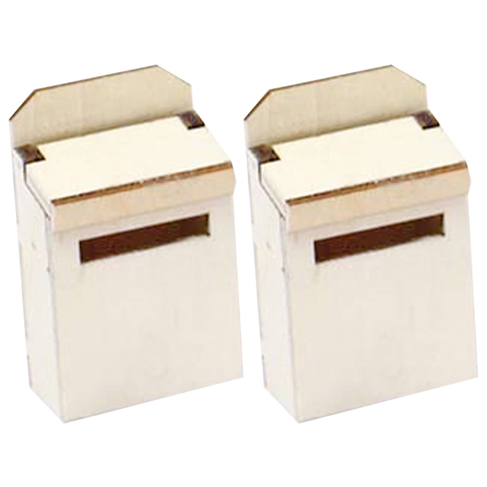 TABLETREANDS Mini Wooden Mailbox Model 2 Pieces Decorative Small Craft ...
