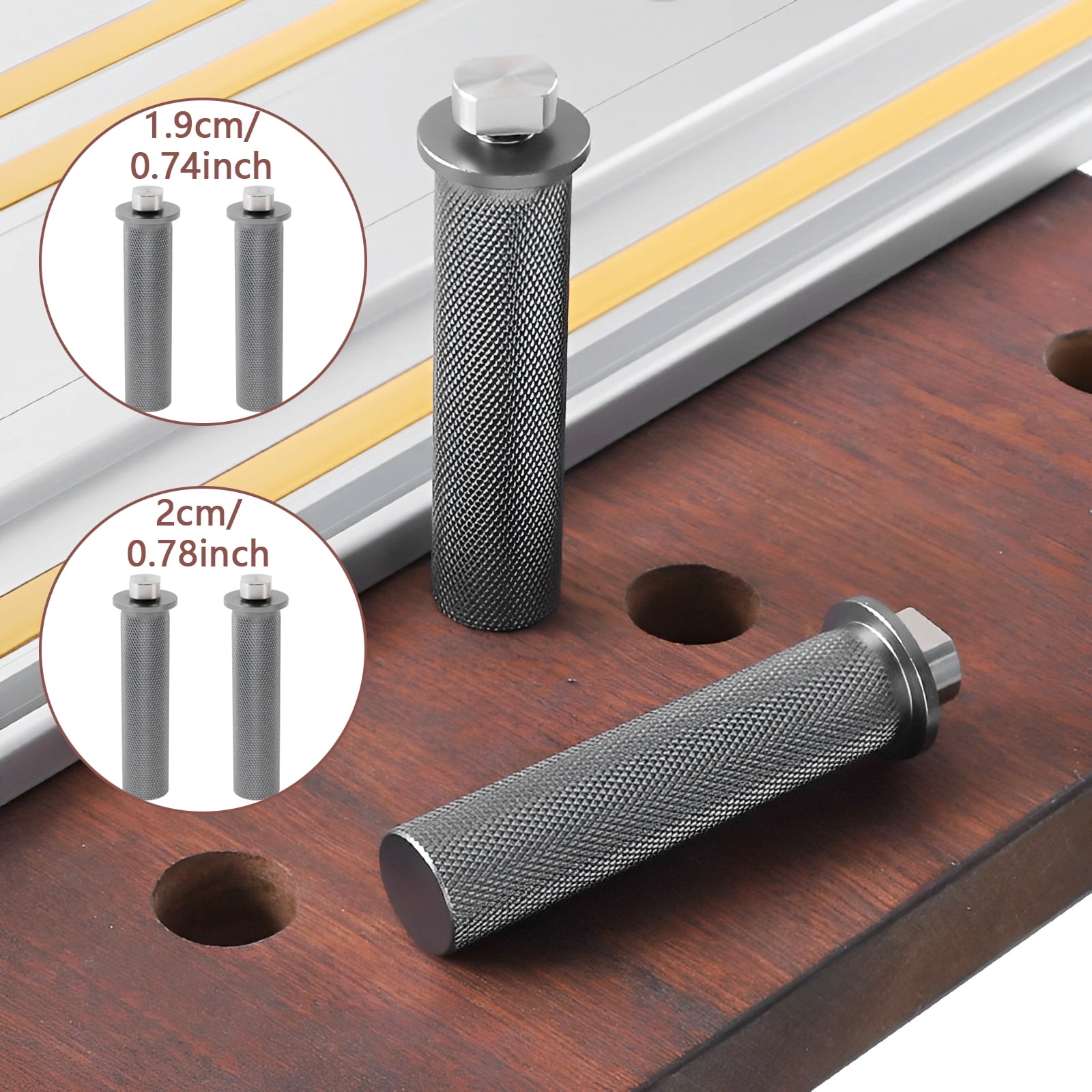 2Pcs Woodworking Hole Table Track Clamp Tenon 19/20mm Aluminum Alloy ...