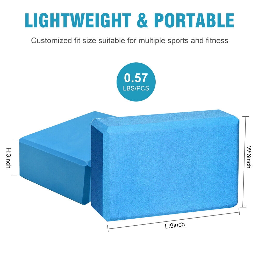 2Pcs Yoga Blocks EVA Foam Yoga Bricks Non-slip Light Weight Odourless ...