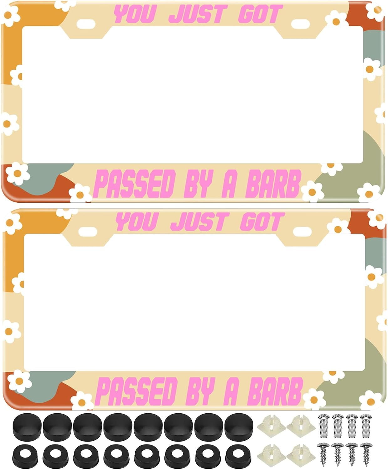 2Pcs You just got Passed by a Barb License Plate Frames Cover Holders ...