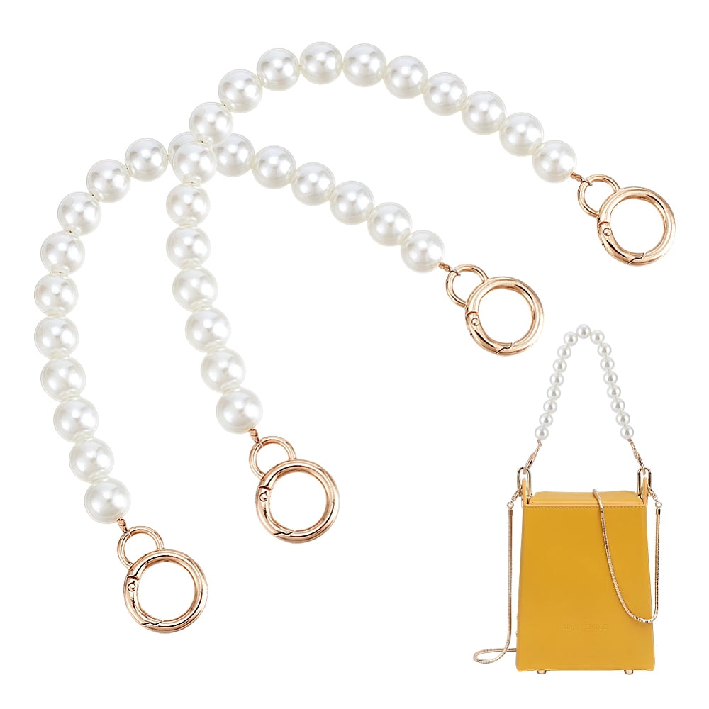 2Pcs Zinc Alloy Handbag Chain Straps with Plastic Imitation Pearl for ...