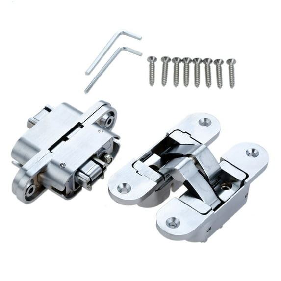2Pcs Zinc Alloy Hidden Hinges Multi Size Invisible Concealed Folding ...