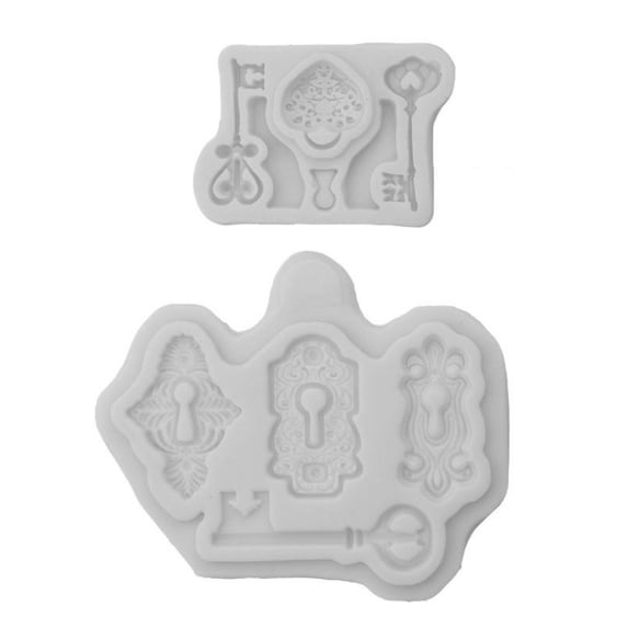 2Pcs for Key Lock Shapes Silicone Mold Jewelry Making Mould Necklace ...