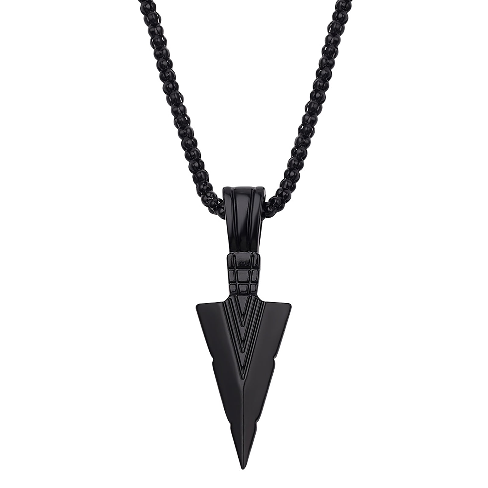 2Pcs harmtty Arrowhead Pendant Men Necklace Vintage Alloy Chain Spearpoint Necklace Fashion ...