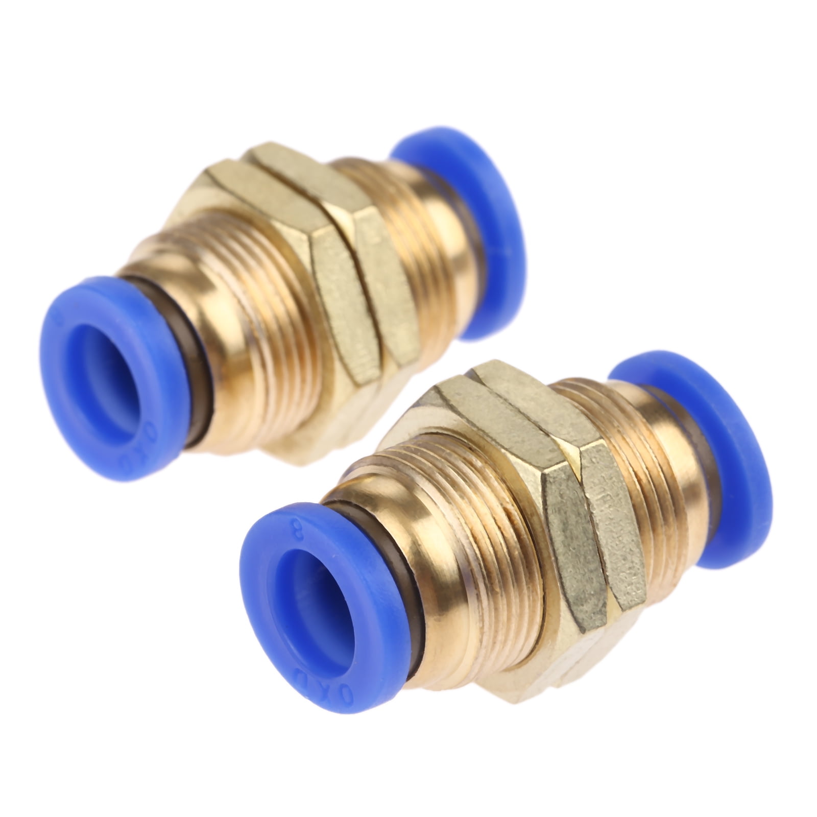 2Pcs/lot Pneumatic Fittings Bulkhead Connector One Push To Connect ...