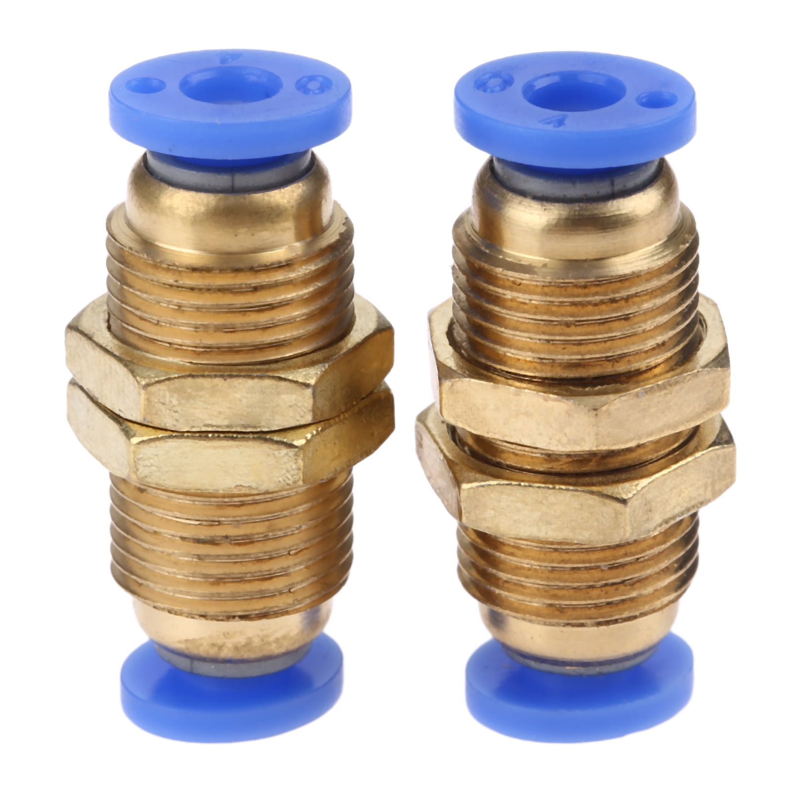 2Pcs/lot Pneumatic Fittings Bulkhead Connector One Push To Connect ...