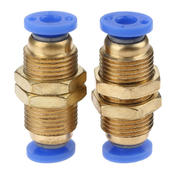 2Pcs/lot Pneumatic Fittings Bulkhead Connector One Push To Connect ...