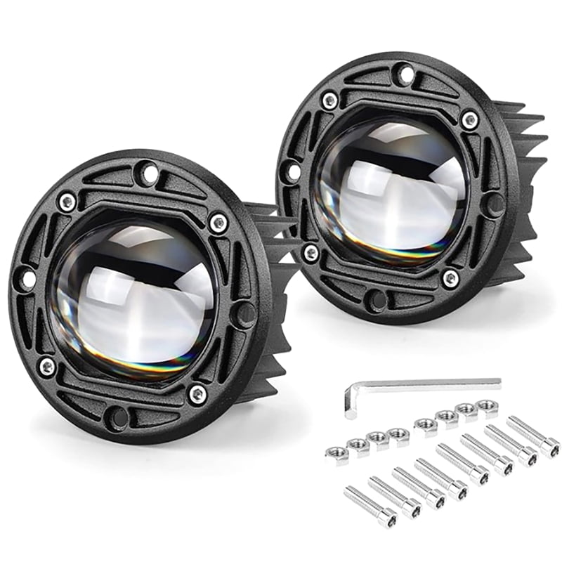 2Pcs set 3.5 Inch Car LED Recessed Spotlight IP67 Waterproof Dual Color ...