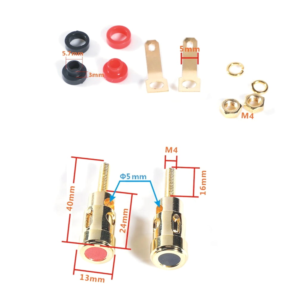 2Pcs/set Horn Binding Posts Horn Connection Pillars Banana Plug ...