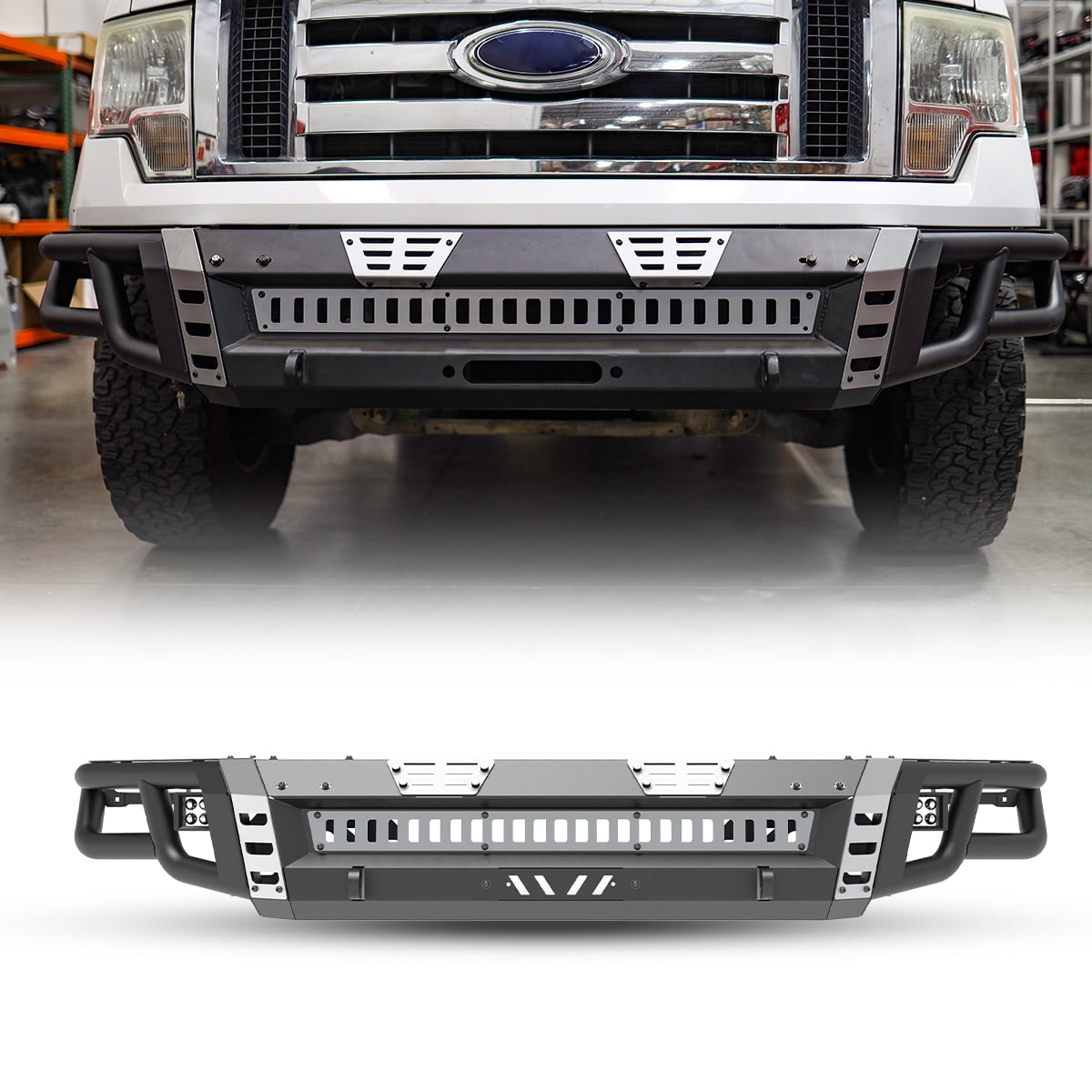 2Pcs/set Mid-Width Front Bumper+Side Wings for 2009-2014 Ford F-150 ...