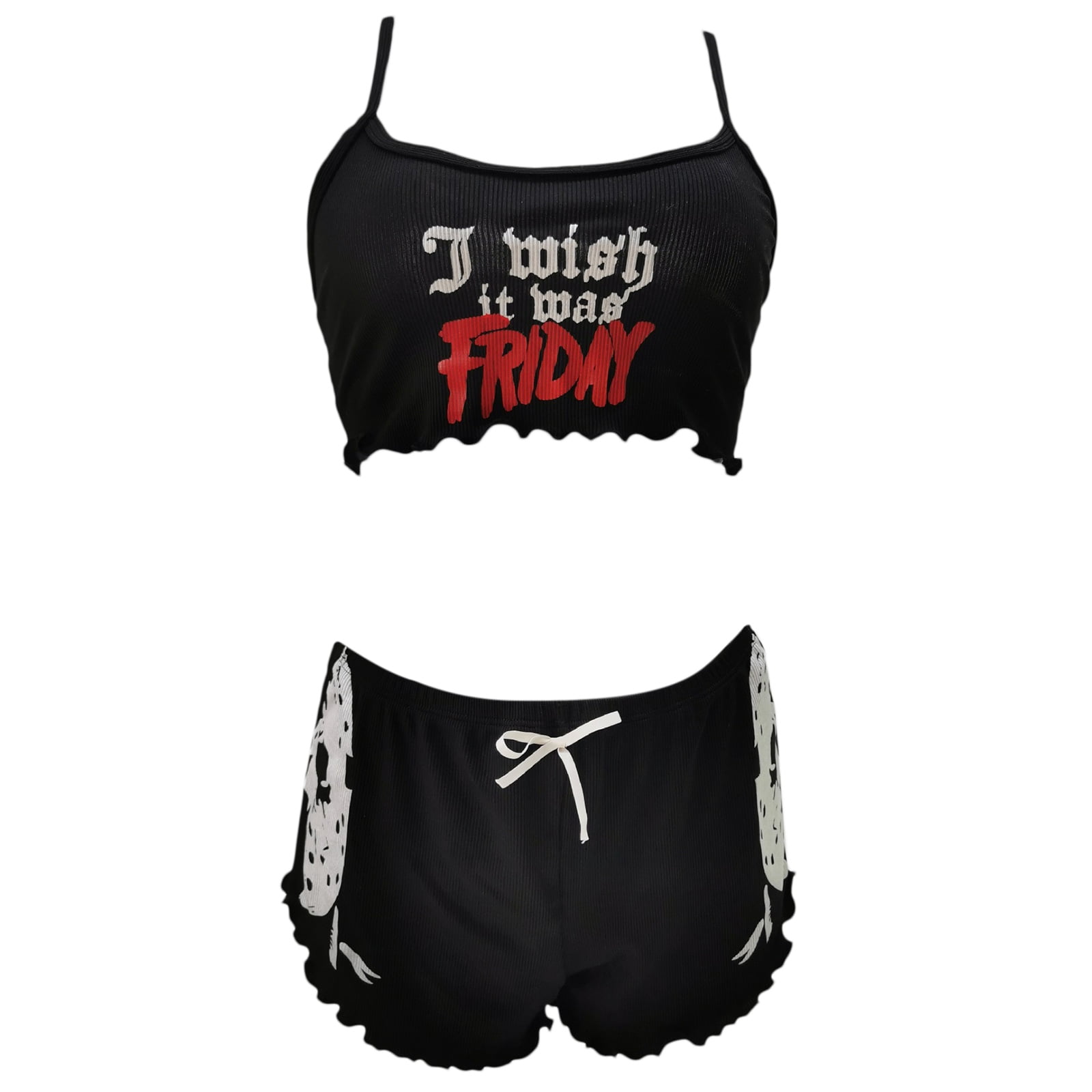 2Pcs/set Women Print Suit Split Bathing Suit High Waist Sleeveless ...